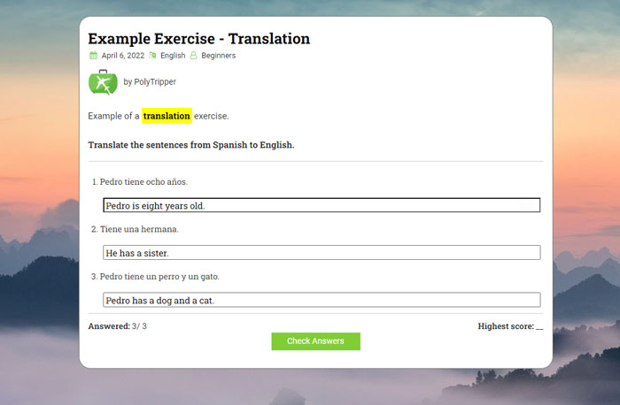 PolyTripper - FAQ - Exercises Tutorial